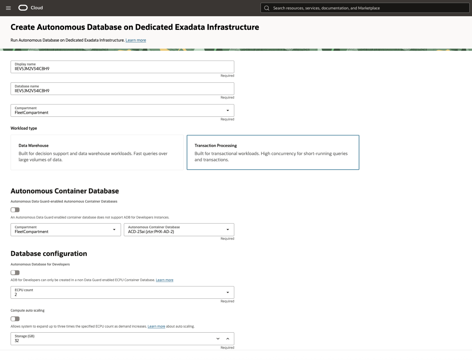 Getting Started with Autonomous Database on Exadata Infrastructure on ...